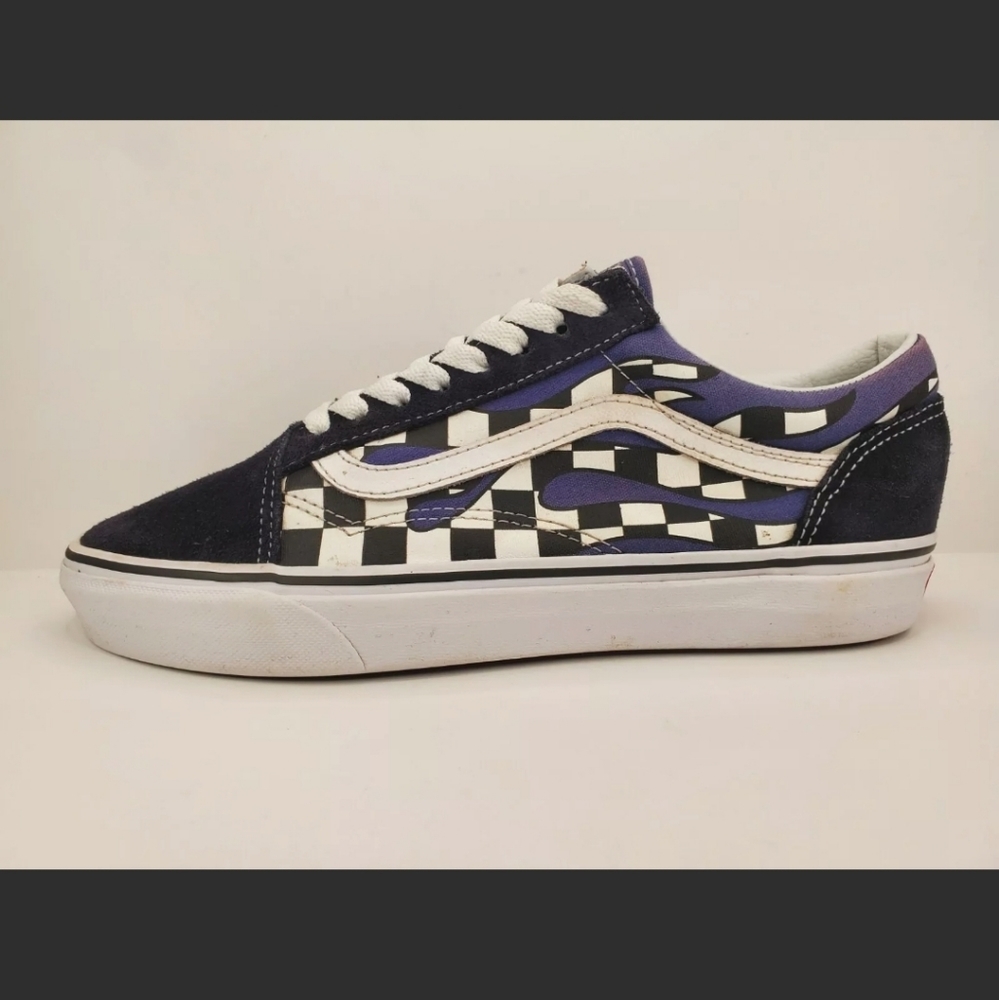 Vans Classic Old Skool Checker Flame White Navy Vn0a3… - Gem